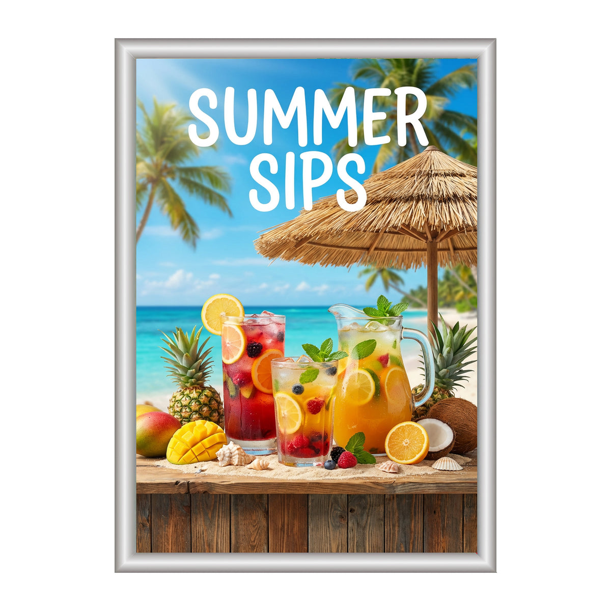 A2 Fire Resistant Poster Snap Frame - Silver 25mm - display-sign.co.uk