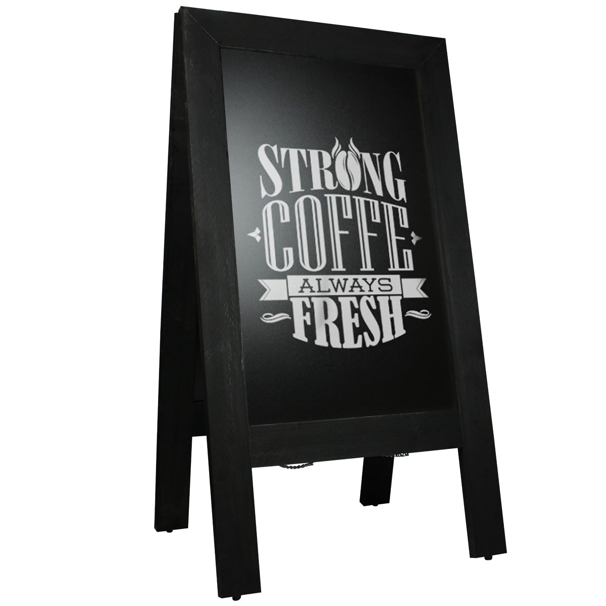 Vintage Wood Chalk Pavement Sign (46 x 80 cm) - Black - display-sign.co.uk